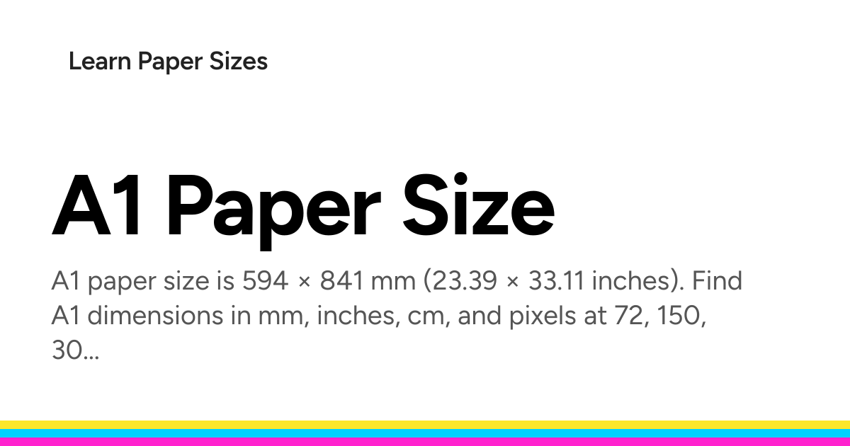 A1 Paper Size in Inches, mm, cm & Pixels