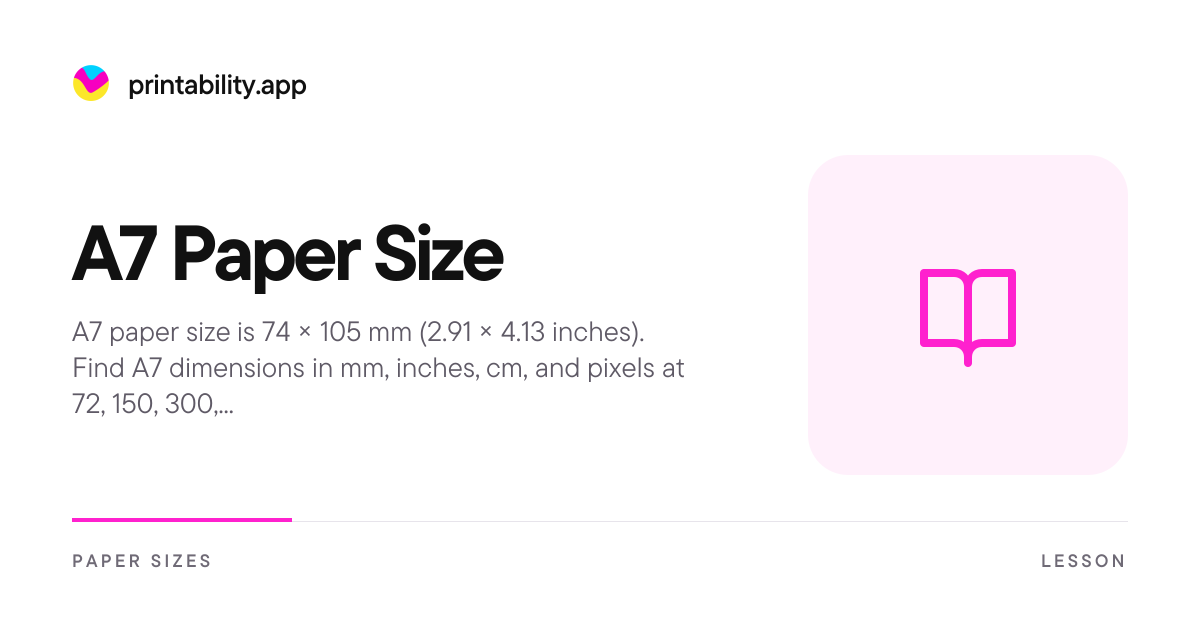 A7 Paper Size in Inches, mm, cm & Pixels